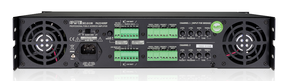 BIAMP PA2240BP - трансляционный двухканальный усилитель мощности 240 Вт ...